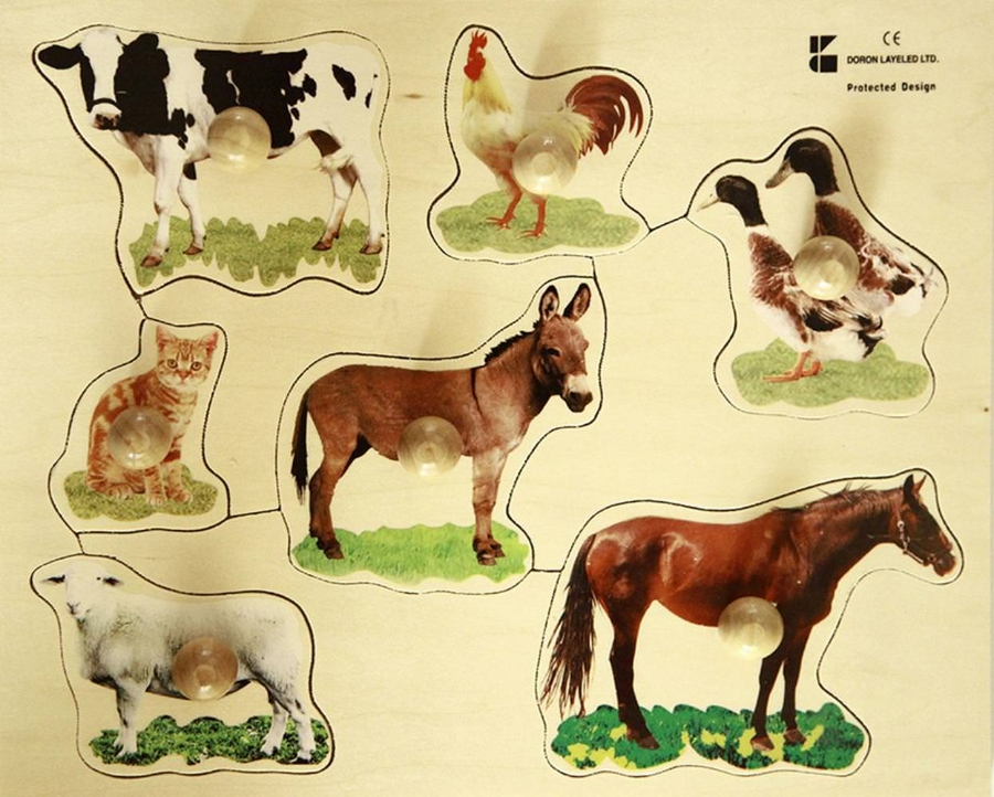 Farm Animals Wooden Knob Puzzles | Montessori Australia